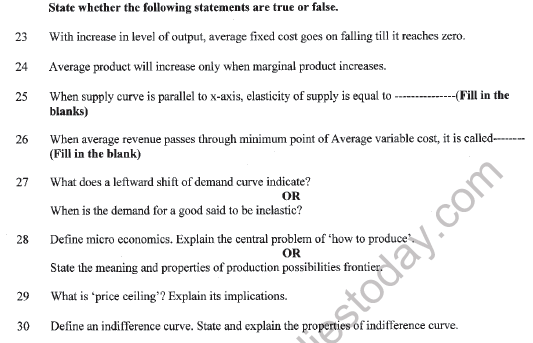 CBSE Class 11 Economics Sample Paper Set 3 Solved
